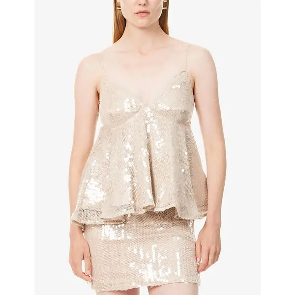 AMY LYNN Milana Sequin Woven Top