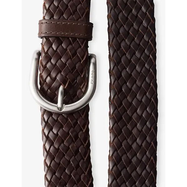 Prada Braided Leather Belt - Brown