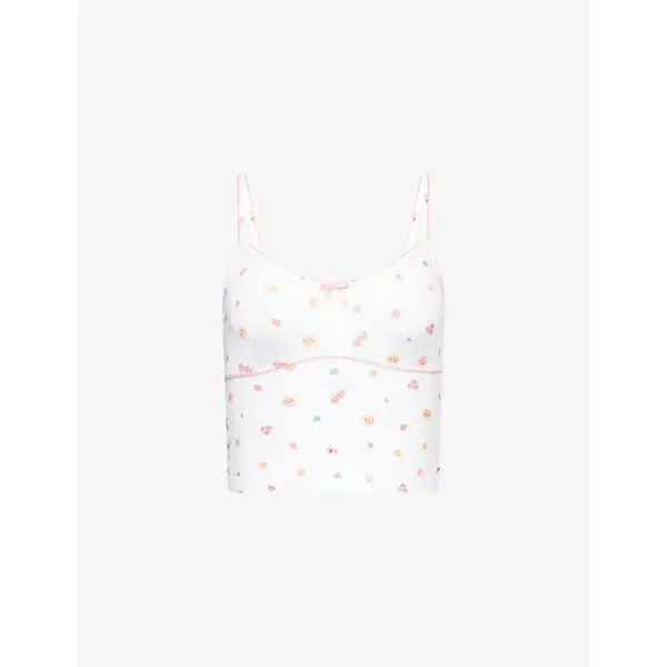 Lounge Fruit-print Modal-jersey Pyjama Cami Top - White