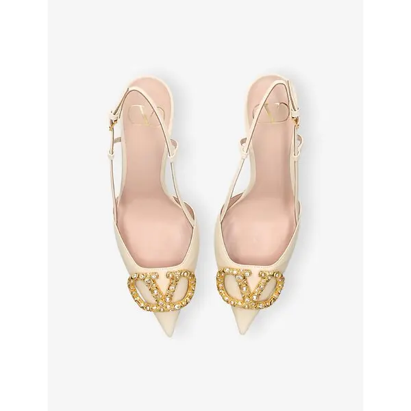 Valentino Garavani Vlogo Leather Slingback Courts