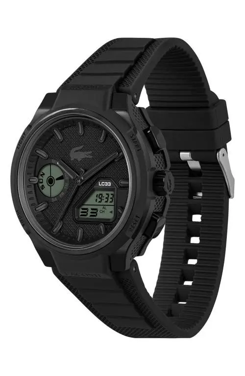 Lacoste Silicone Strap Watch - Black