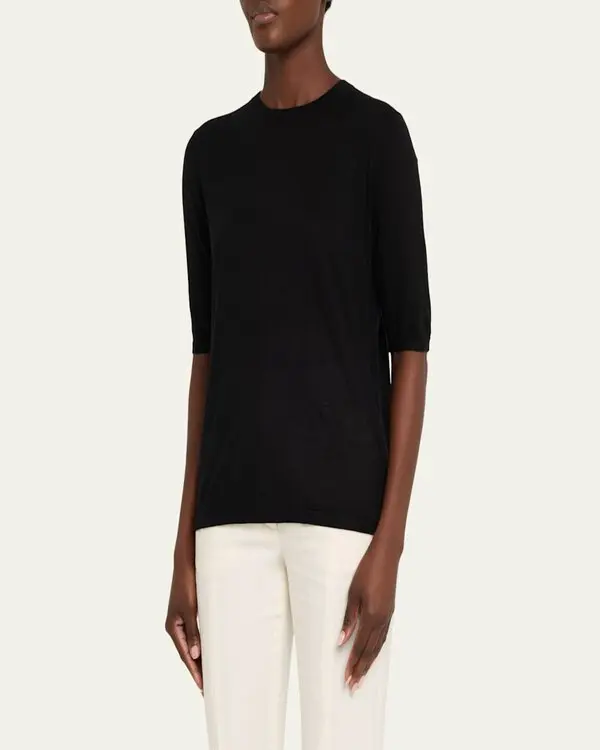 Gabriela Hearst Brunner Cashmere-silk T-shirt - Black