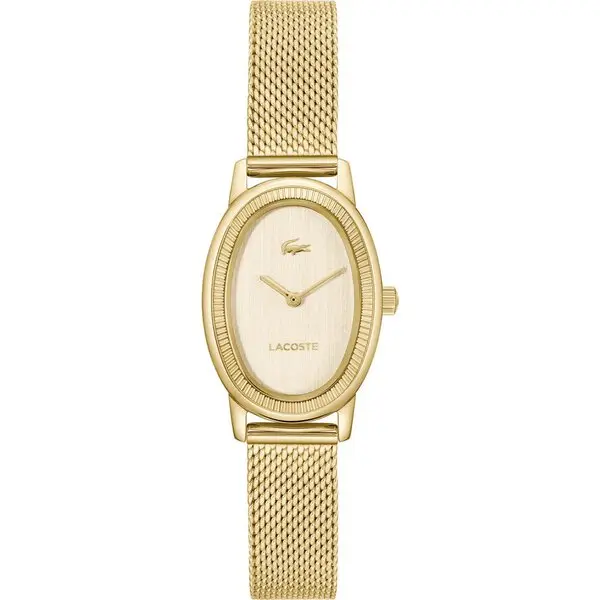 Lacoste Parisienne Mesh Strap Watch - Gold