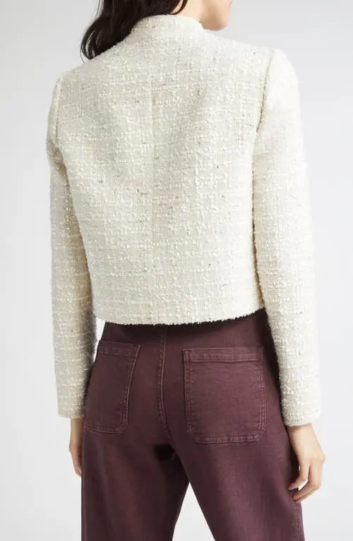 Eleventy Wool Blend Bouclé Tweed Crop Jacket