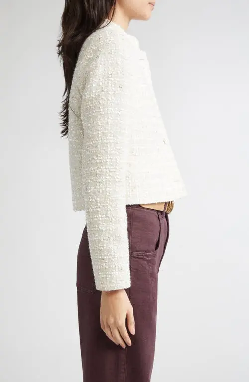 Eleventy Wool Blend Bouclé Tweed Crop Jacket