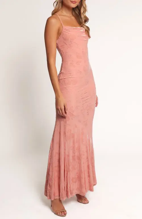 PETAL & PUP Floral Velvet Burnout Maxi Dress