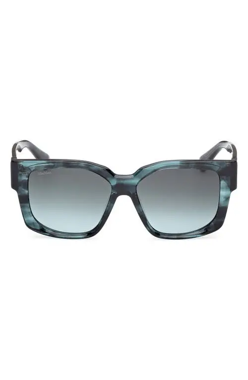 Max Mara Glimpse 54mm Round Sunglasses - Striped Petrol/ Petrol/ Azure