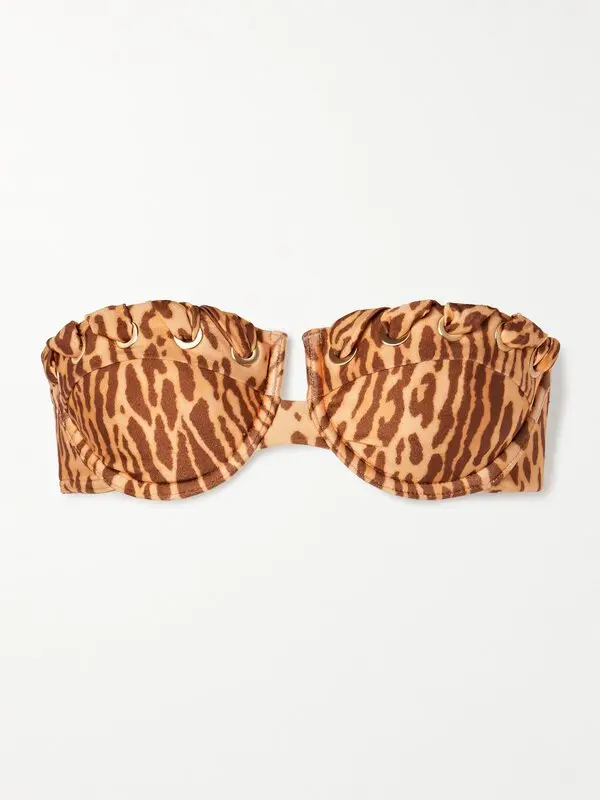 Zimmermann Cascadian Leopard-print Bikini Top - Animal Print