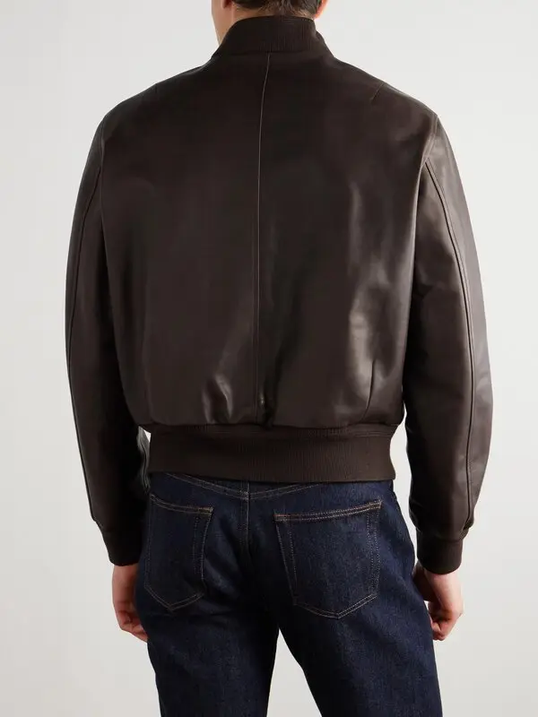 Loro Piana Leather Bomber Jacket