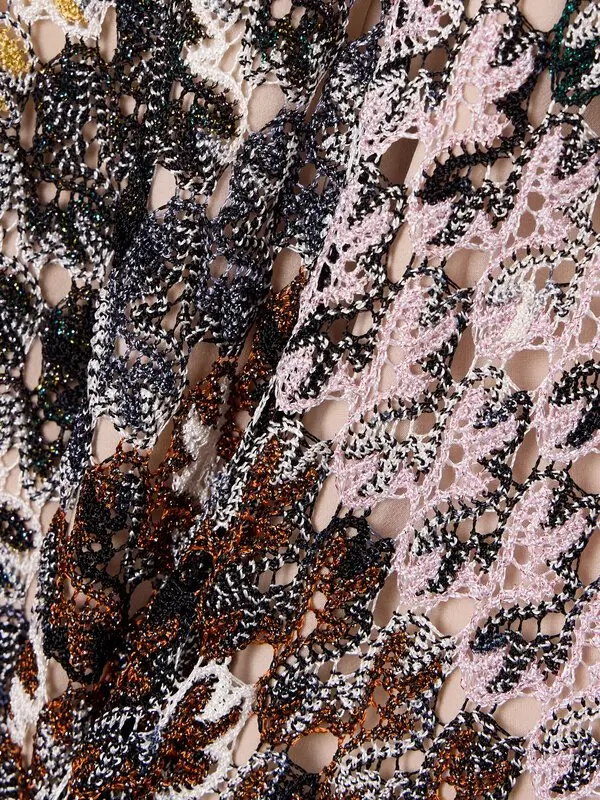 Missoni Striped Metallic Crocheted Lace Maxi Skirt