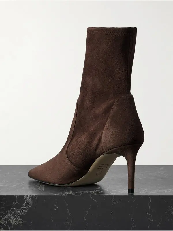 STUART WEITZMAN Power Suede Ankle Boots - Brown