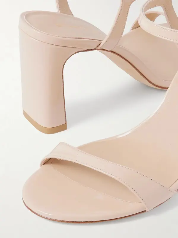 STUART WEITZMAN Babette Patent-leather Sandals - Neutrals