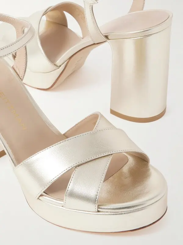 STUART WEITZMAN Dayna Metallic Leather Platform Sandals