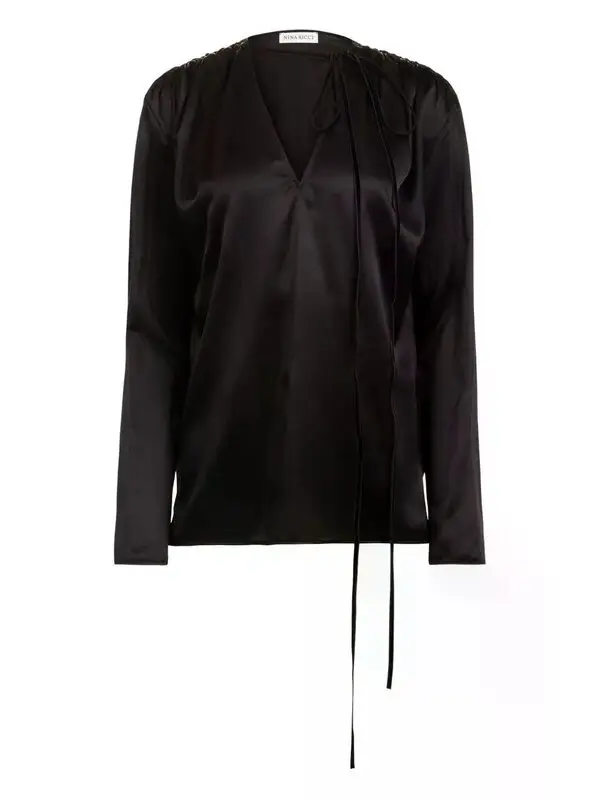 Nina Ricci Satin V-neck Top