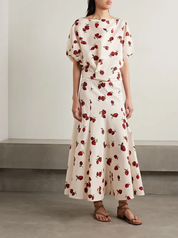 Khaite Lenno Silk And Cotton-blend Midi Skirt