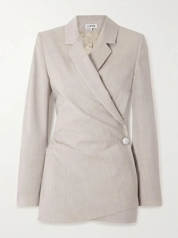 Loewe Wool Wrap Blazer - Neutrals