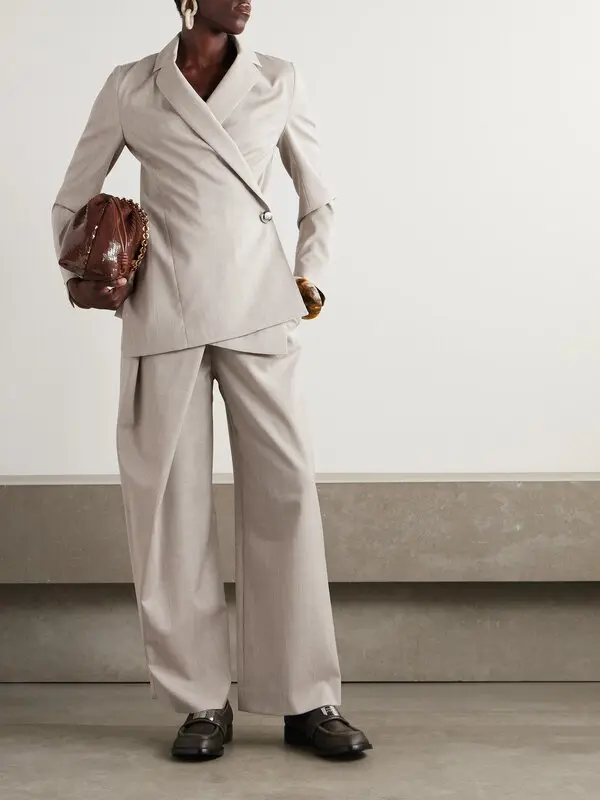 Loewe Wool Wrap Blazer - Neutrals