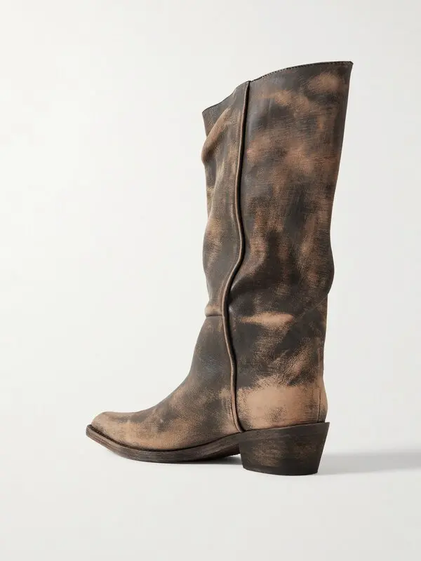 Khaite Clive Leather Boots - Neutrals