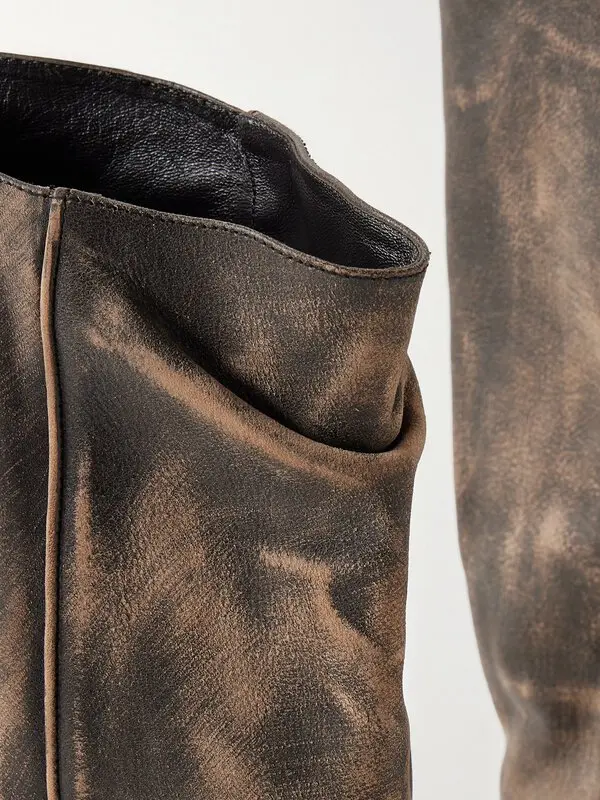 Khaite Clive Leather Boots - Neutrals