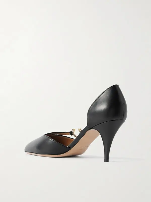 FERRAGAMO Moreen Embellished Leather Pumps