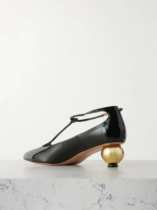 FERRAGAMO Tania Patent-leather Mary Jane Pumps - Black