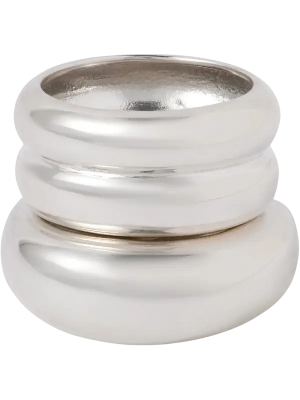 Agmes Set Of Two Recycled Sterling Rings - Silver
