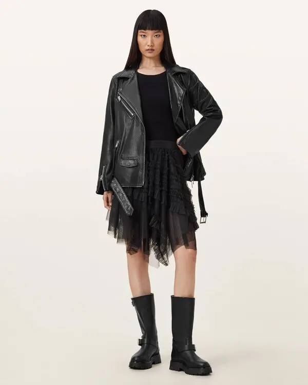 ALLSAINTS Jayde Ruffled Tulle Mini Skirt