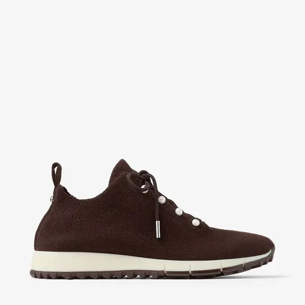 JIMMY CHOO Veles Cashmere Knit Trainers - Chocolate