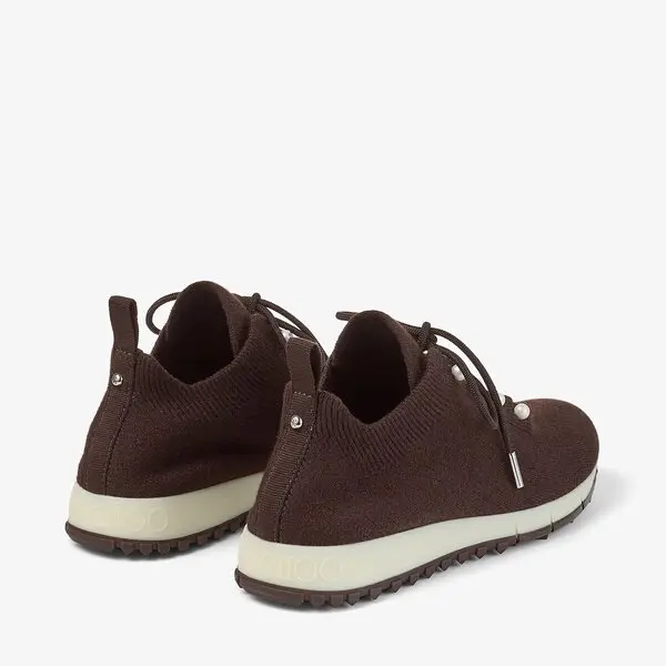 JIMMY CHOO Veles Cashmere Knit Trainers - Chocolate
