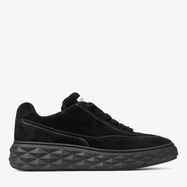 JIMMY CHOO Diamond Maxi Retro Velvet Suede Trainers - Black