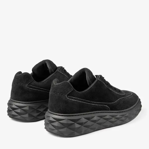 JIMMY CHOO Diamond Maxi Retro Velvet Suede Trainers - Black