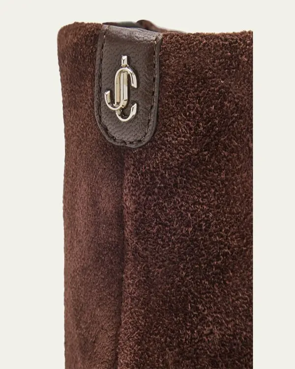 JIMMY CHOO Frankie Velvet Suede Ankle Boots - Chocolate