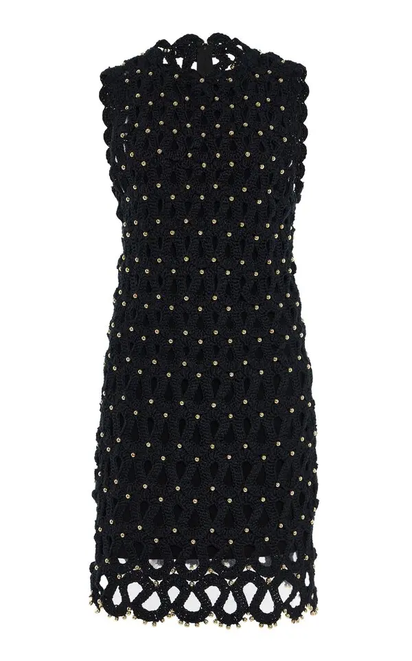 Carolina Herrera Embellished Crochet Midi Dress - Black