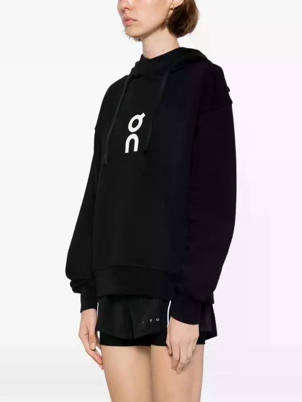 On Club Hoodie With Drawstring - Black