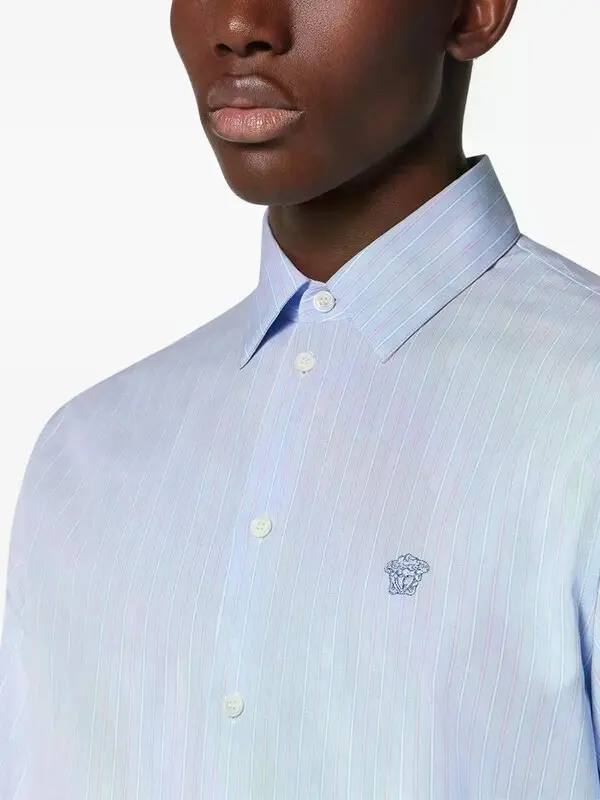 Versace Medusa-embroidered Shirt - Blue