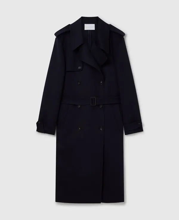 Stella McCartney Double-breasted Wool Trench Coat - Ink