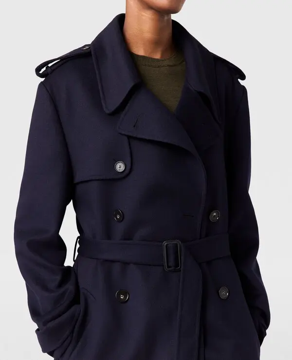 Stella McCartney Double-breasted Wool Trench Coat - Ink