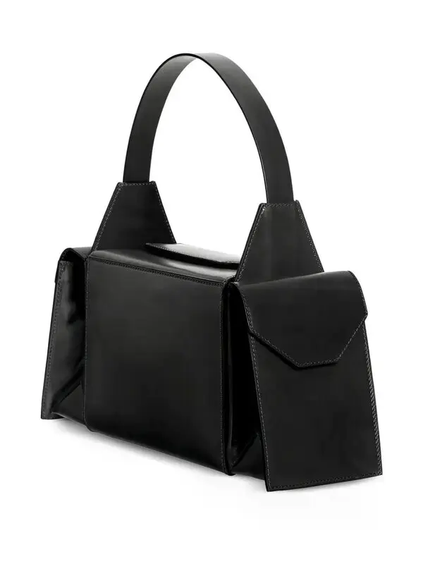 MERRYL TIELMAN Barbara Leather Shoulder Bag - Black
