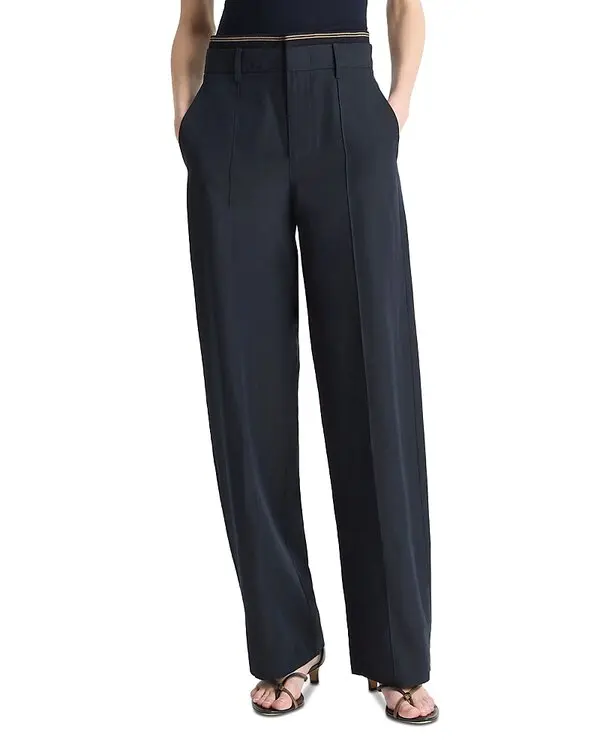 Vince Ribbed Waist Wide Leg Trousers