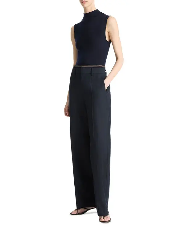 Vince Ribbed Waist Wide Leg Trousers