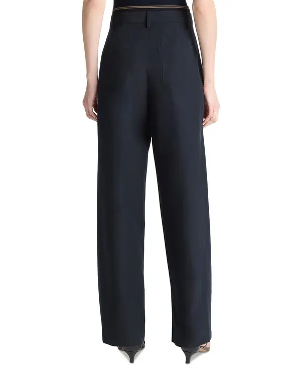Vince Ribbed Waist Wide Leg Trousers
