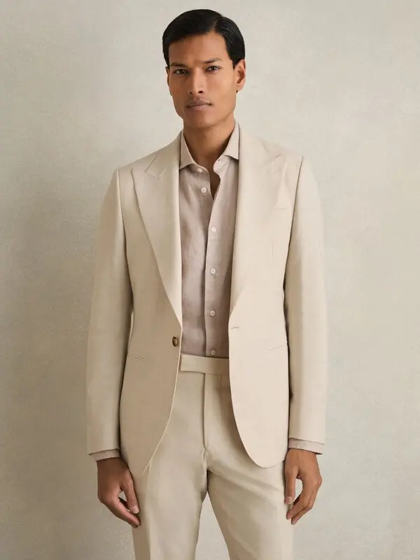 REISS Sb Belmont Sb Single-breasted Textured Blazer Slim-fit With Wool