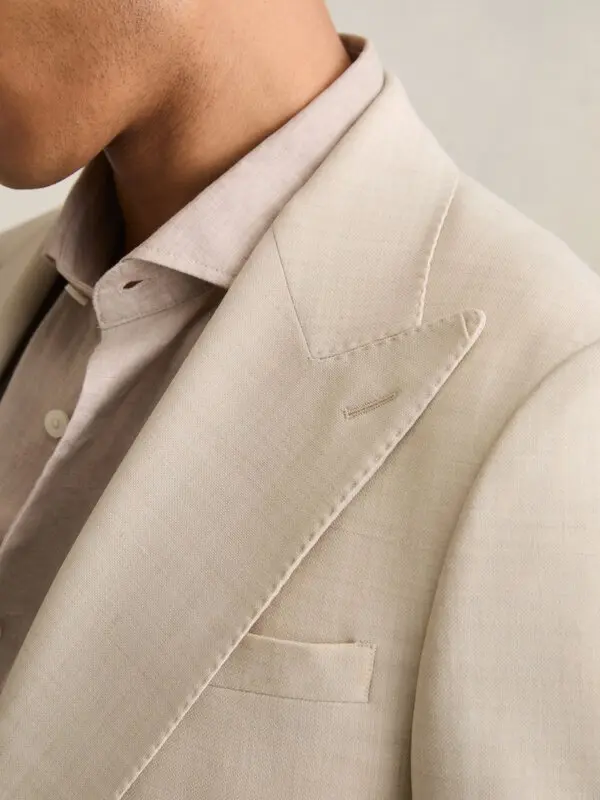 REISS Sb Belmont Sb Single-breasted Textured Blazer Slim-fit With Wool