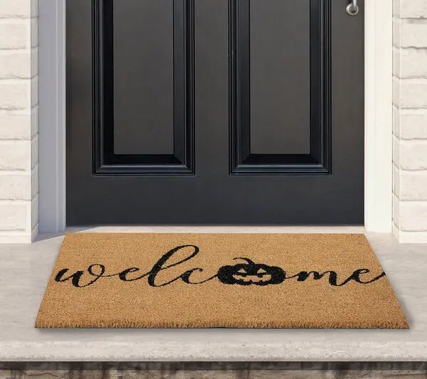 NORTHLIGHT Pumpkin 'welcome' Halloween Doormat 18' X 30 - One-color