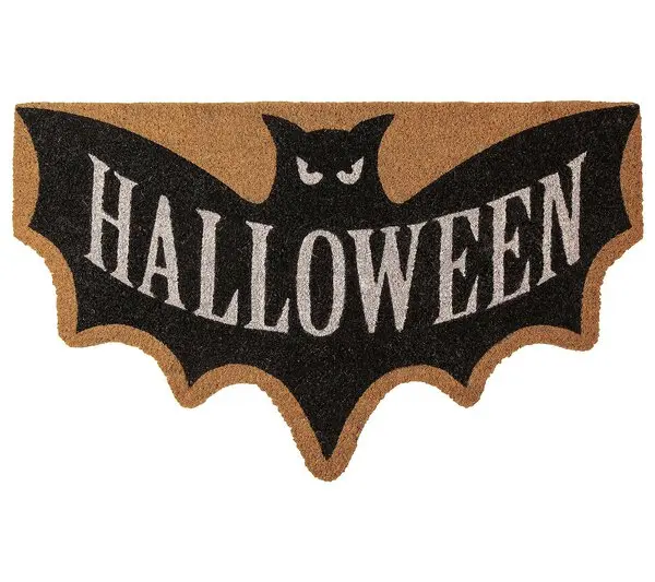 NORTHLIGHT Halloween' Bat Shaped Doormat 18' X 30