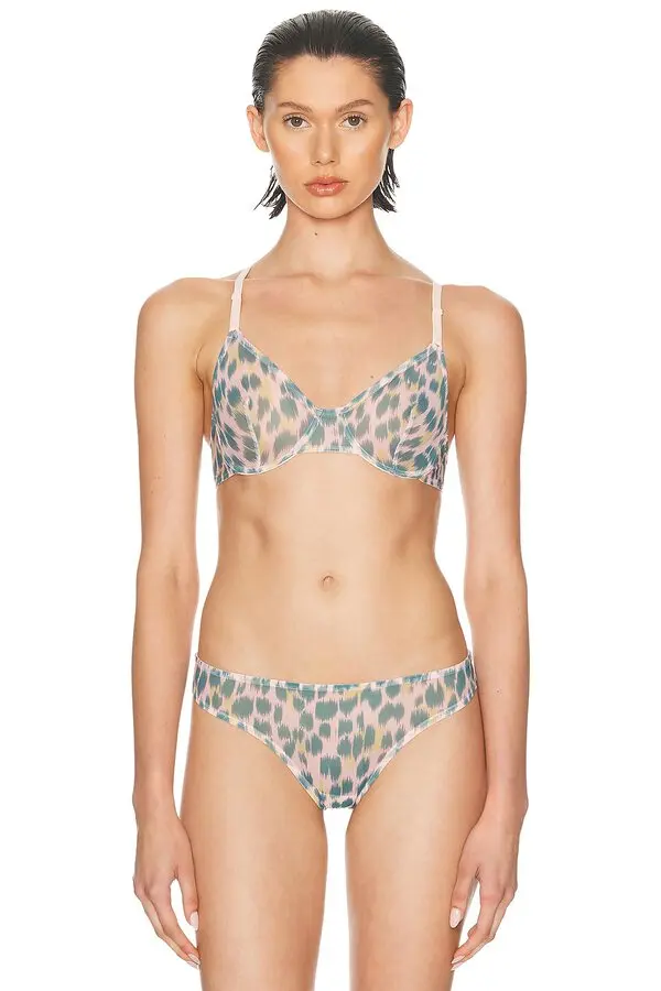 ERES Nature Bra In Dark Green,blush - Fauve Translucide
