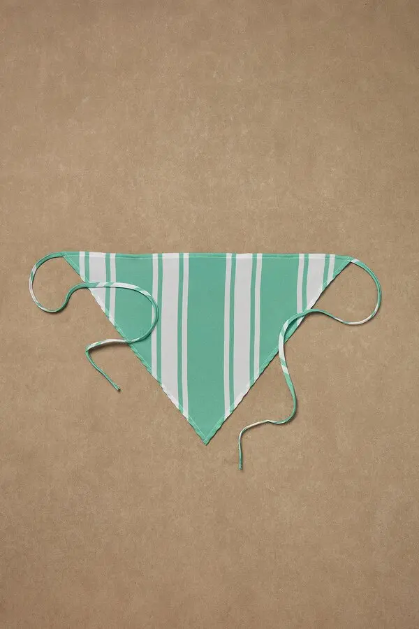 ROWEN ROSE Headscarf - White & Mint Stripes