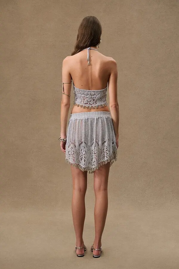 Rabanne Lurex Crochet Mini Skirt