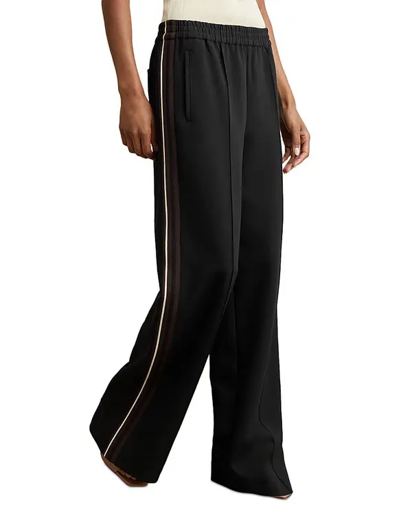 REISS Side Stripe Wide Leg Trousers