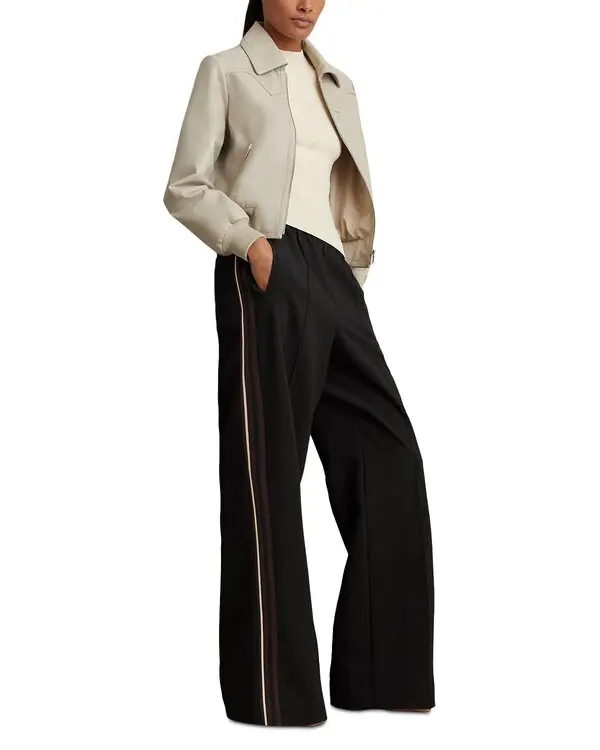 REISS Side Stripe Wide Leg Trousers